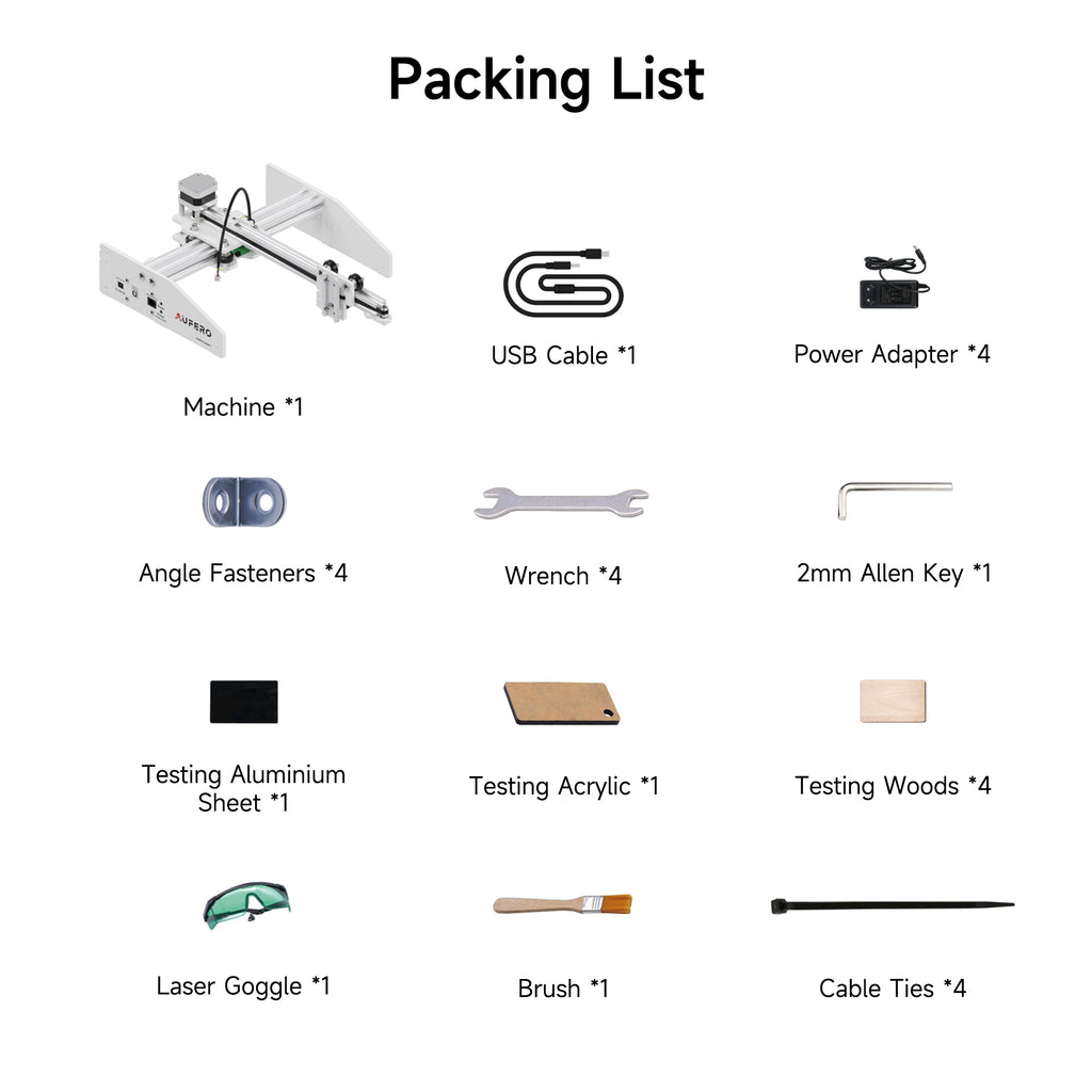 Aufero AL1 Laser Engraving Machine 180x180mm Engraving Area – ORTUR